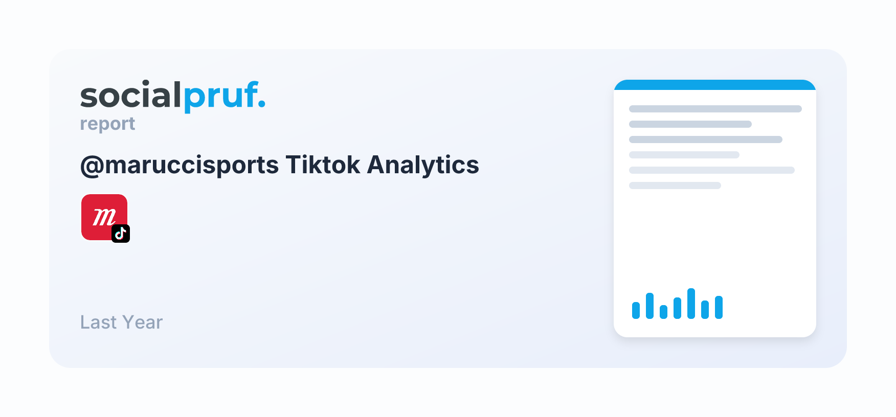 @maruccisports Tiktok Analytics | Socialpruf.